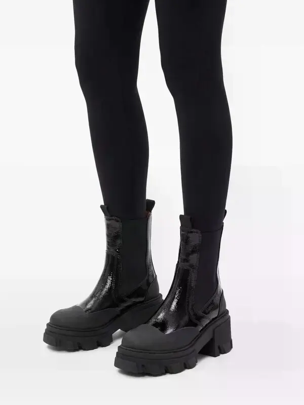 GANNI Logo-embossed Panelled Chelsea Boots