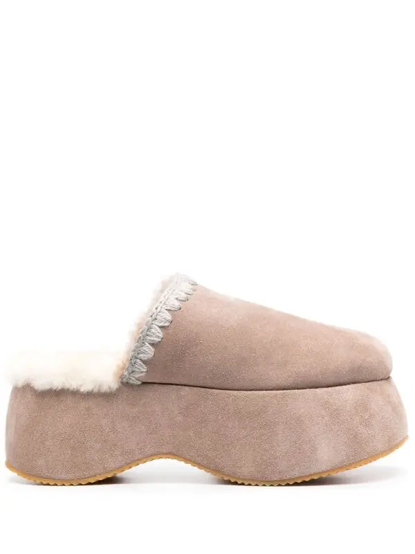 Mou Whipstitch 70mm Platform Slippers