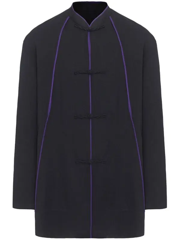 Shanghai Tang Piped-trim Tang Jacket - Blue