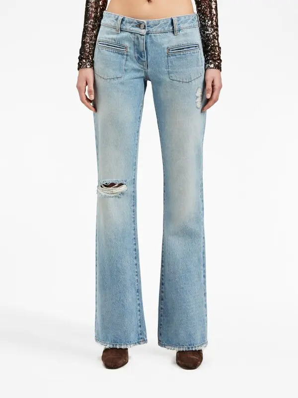 Palm Angels Low-rise Bootcut Jeans - Blue
