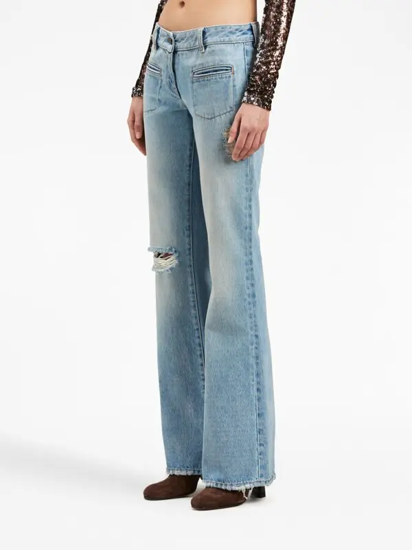 Palm Angels Low-rise Bootcut Jeans - Blue