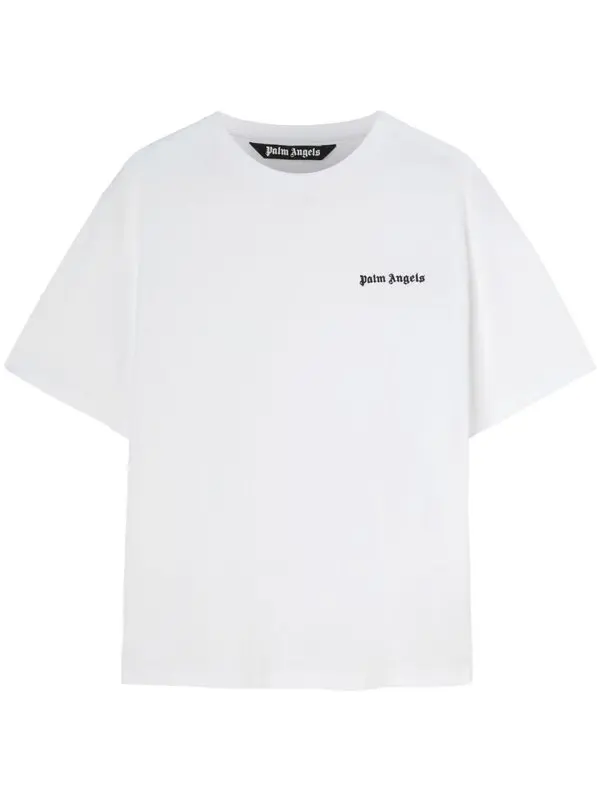 Palm Angels Embroidered-logo Crew-neck T-shirt - White
