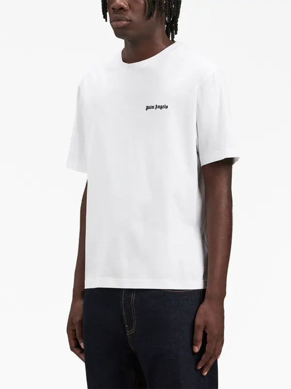 Palm Angels Embroidered-logo Crew-neck T-shirt - White