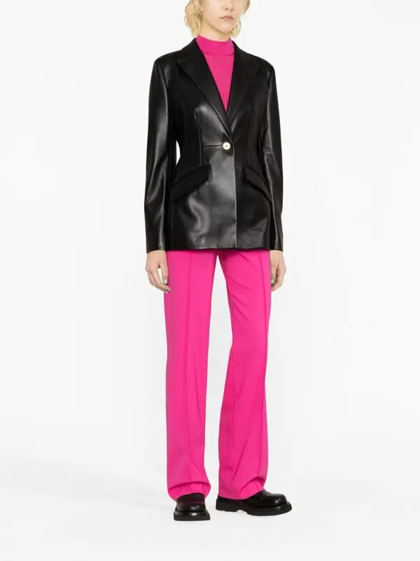 Versace Single-breasted Leather Blazer