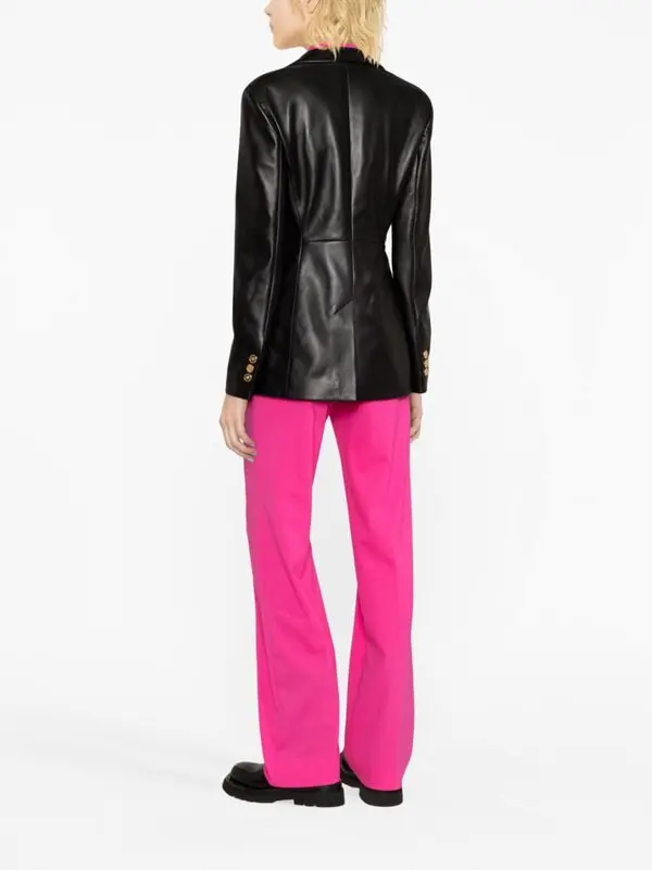 Versace Single-breasted Leather Blazer