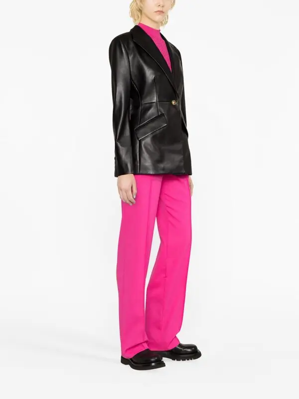 Versace Single-breasted Leather Blazer