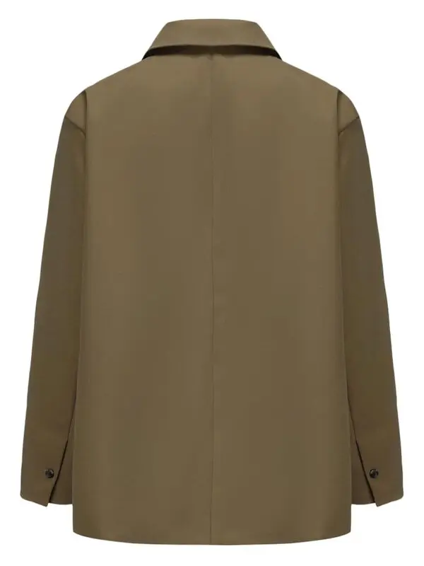 Shanghai Tang Technical Wool Jacket With Spread Collar