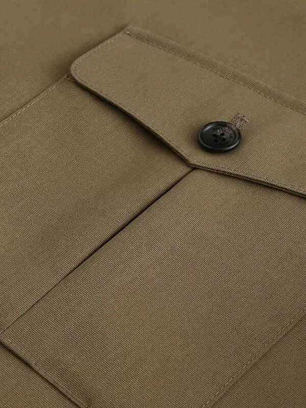 Shanghai Tang Technical Wool Jacket With Spread Collar
