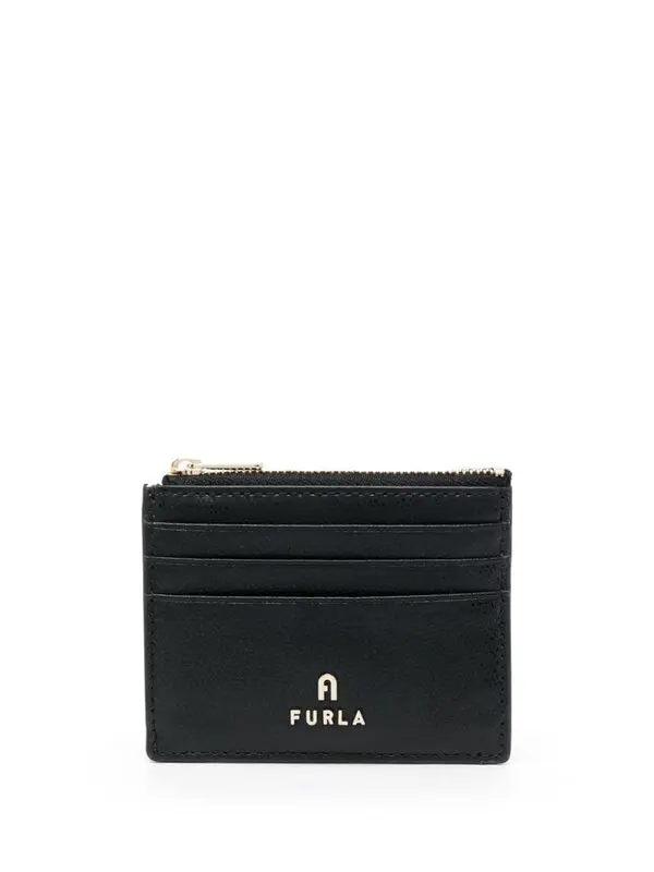 Furla Logo-plaque Leather Wallet - Black
