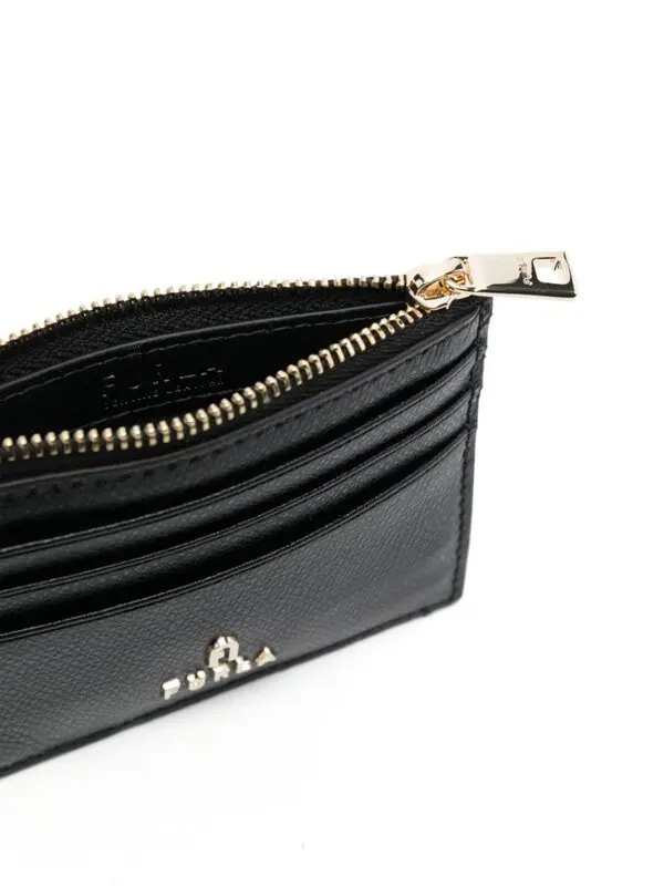 Furla Logo-plaque Leather Wallet - Black
