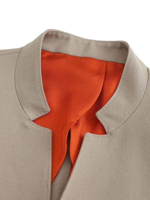 Shanghai Tang Stand-up Collar Wool Blazer