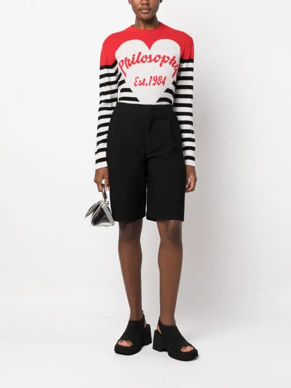 Philosophy Di Lorenzo Serafini Intarsia-logo Striped Sweatshirt