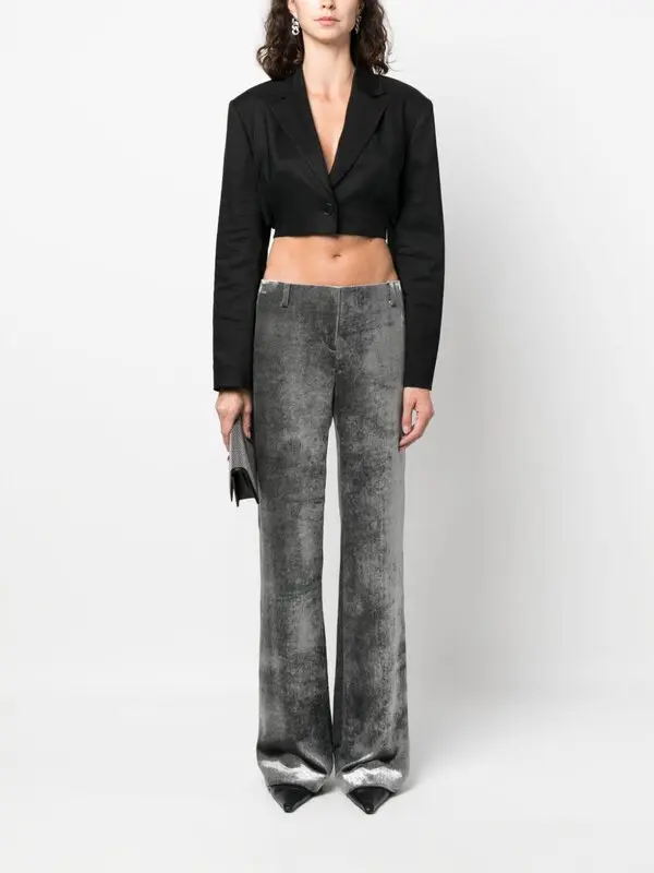 Alberta Ferretti Crushed-velvet Trousers