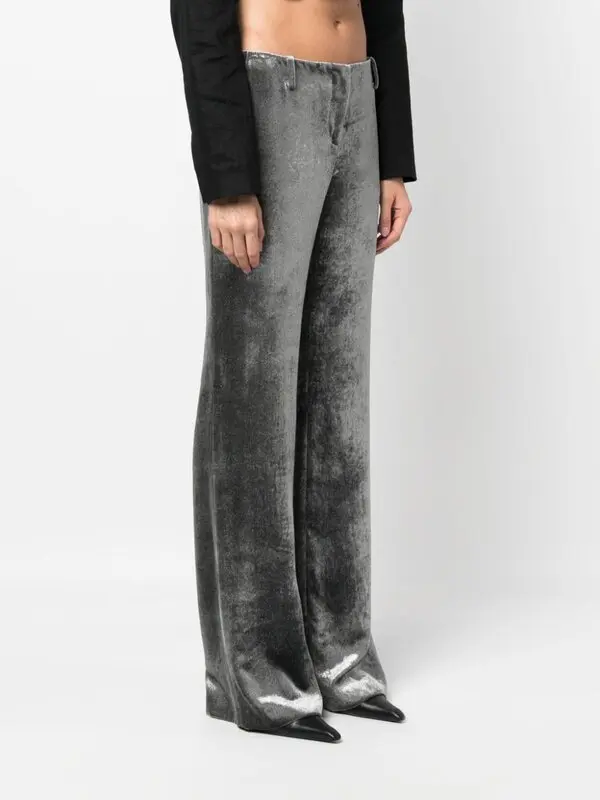 Alberta Ferretti Crushed-velvet Trousers