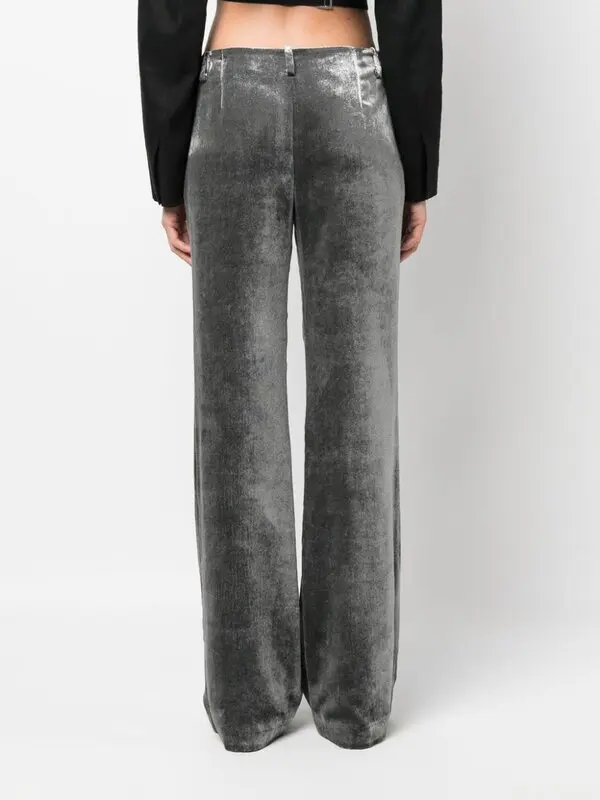 Alberta Ferretti Crushed-velvet Trousers