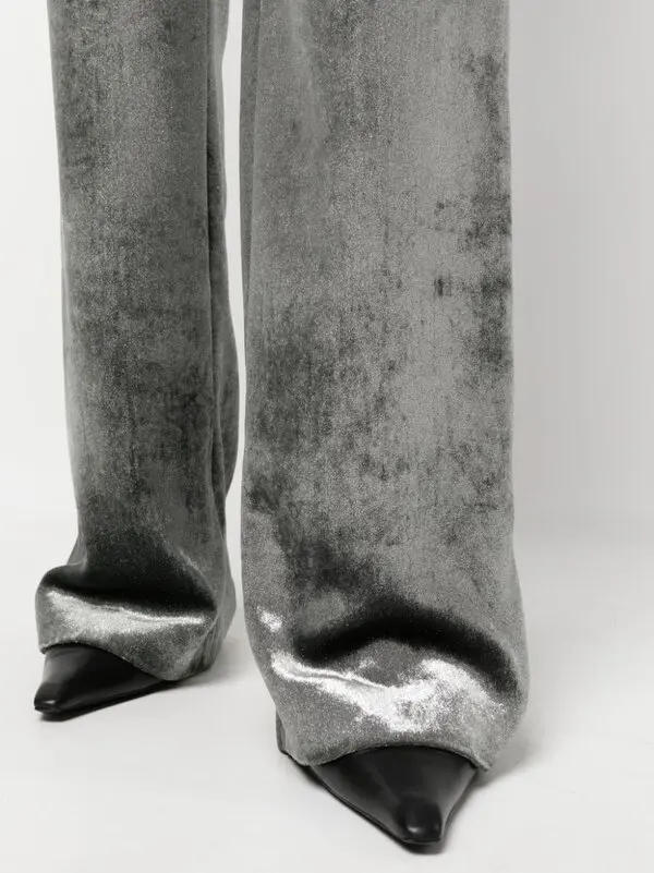 Alberta Ferretti Crushed-velvet Trousers