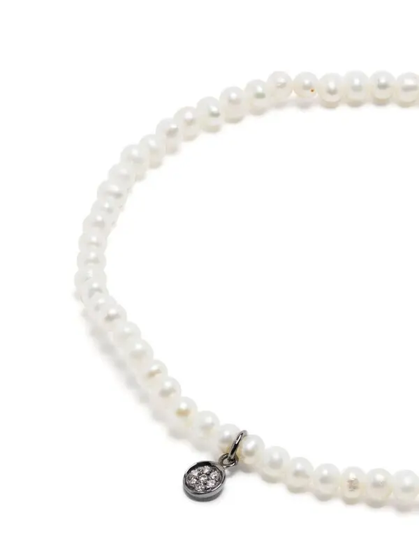 SYDNEY EVAN 14kt Gold Diamond & Pearl Beaded Charm Bracelet