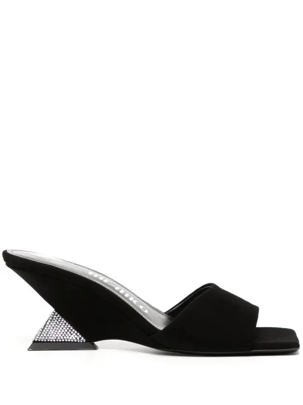 Attico Cheope Wedge Sandals - Black