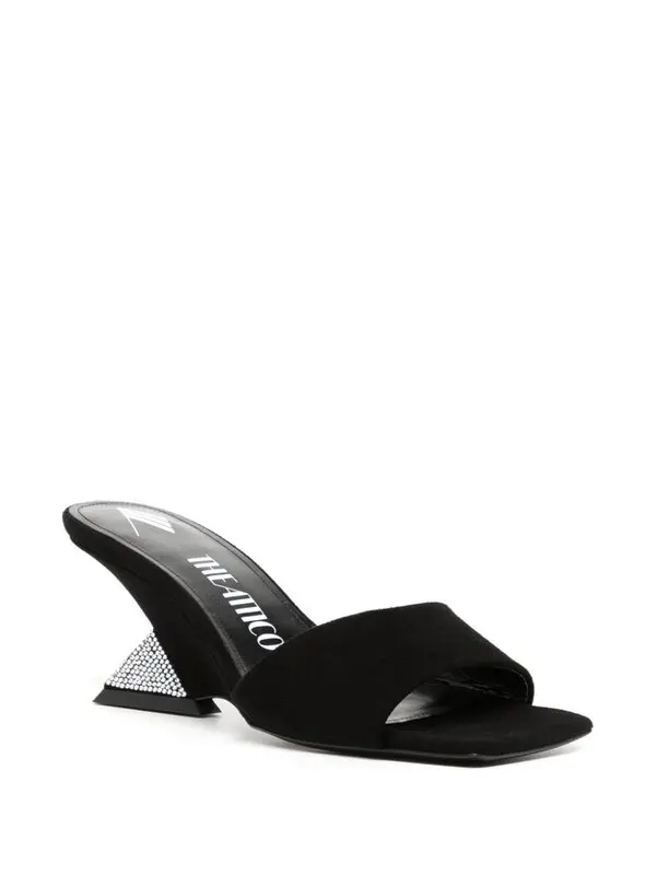 Attico Cheope Wedge Sandals - Black