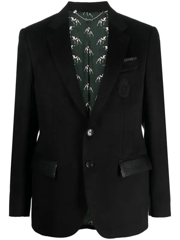 BILLIONAIRE Single-breasted Silk Blazer - Black