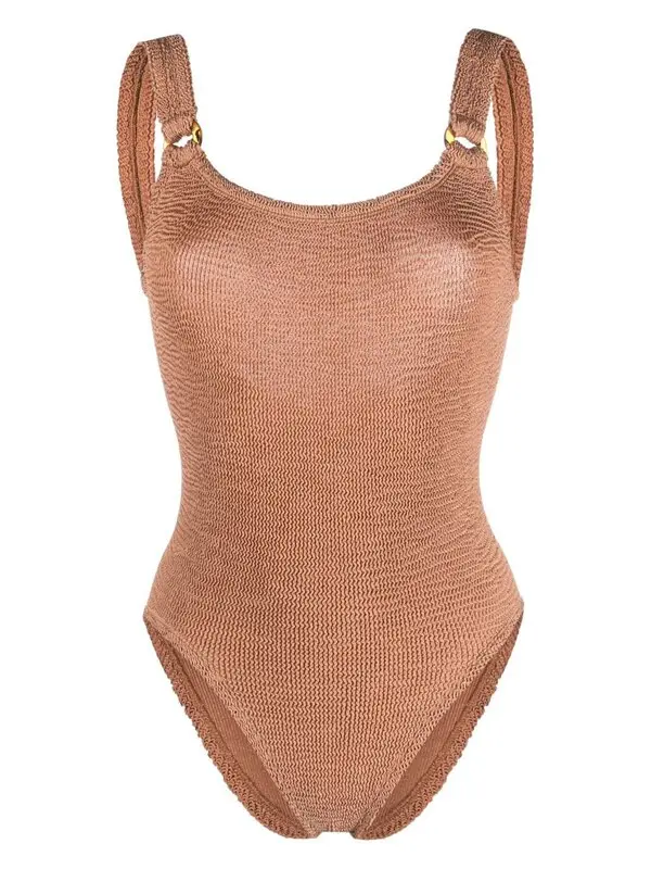 Hunza G Domino Scoop-neck Swimsuit - Brown