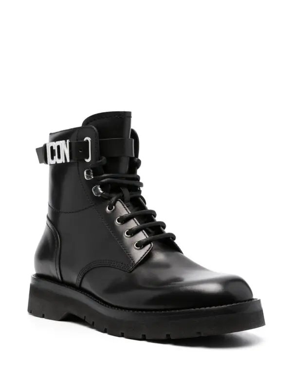 DSQUARED2 BE ICON in Combat Ankle Boot Men black leather Icon Clubbing Combat Boots main image 3