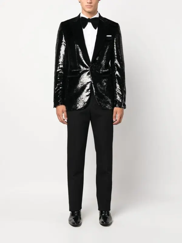 Philipp Plein Metallic-effect Single-breasted Blazer