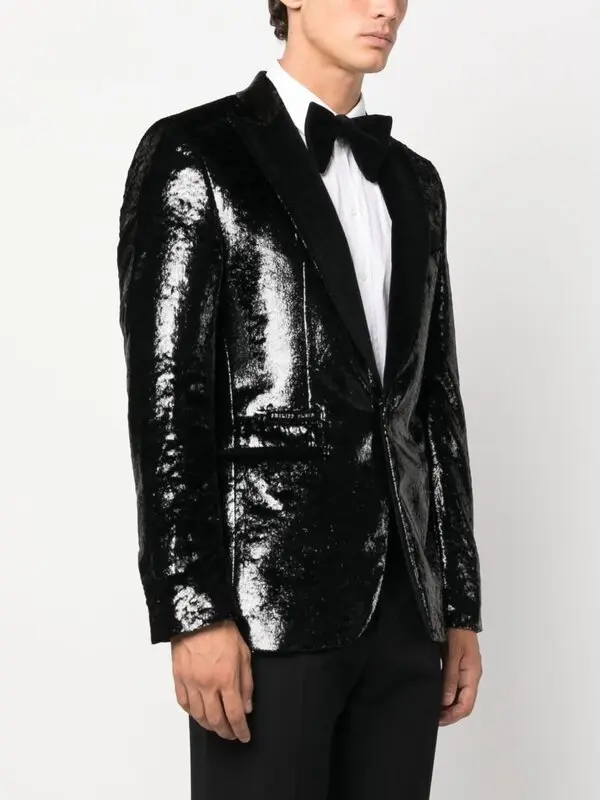 Philipp Plein Metallic-effect Single-breasted Blazer