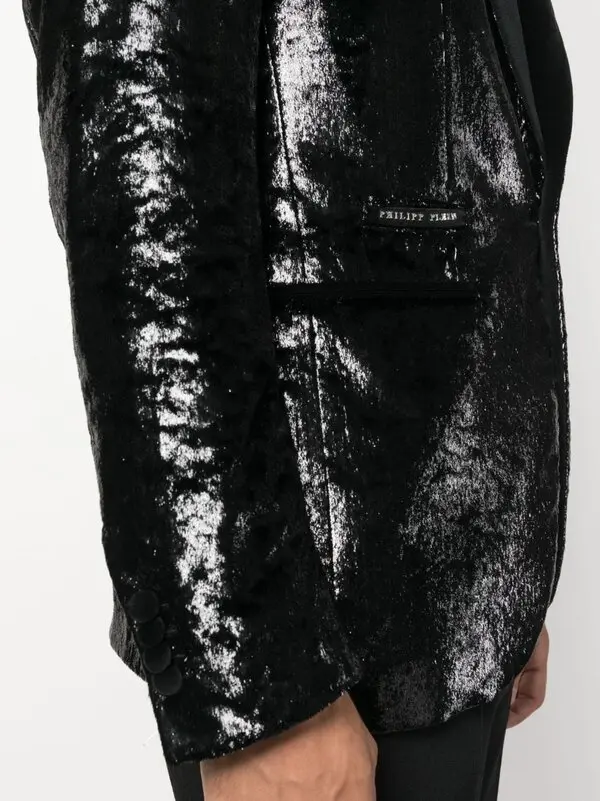 Philipp Plein Metallic-effect Single-breasted Blazer