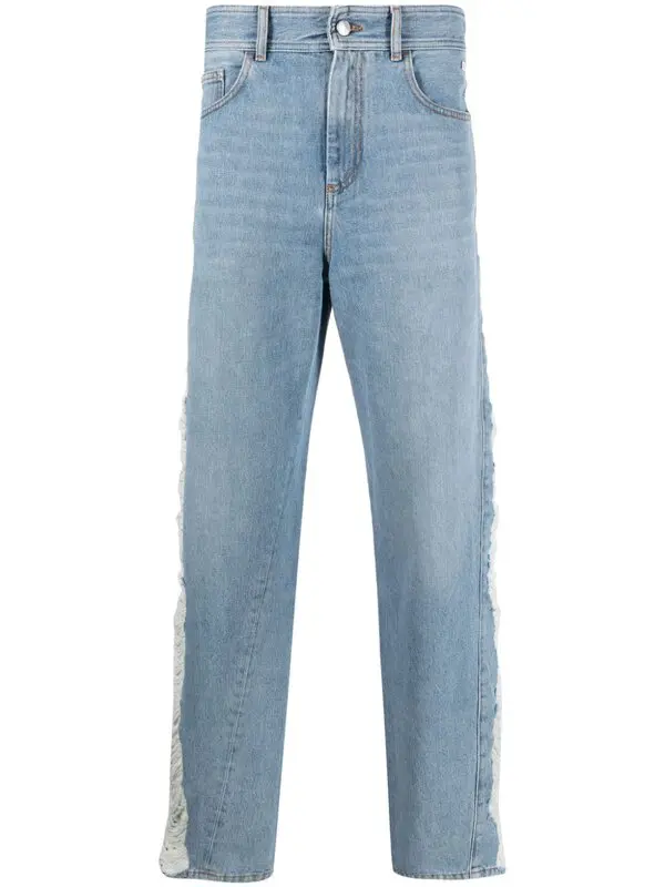 Gcds Ripped High-rise Straight-leg Jeans