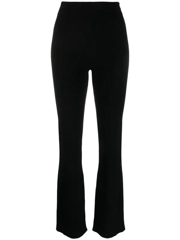 Rabanne Ribbed Wool-blend Trousers - Black