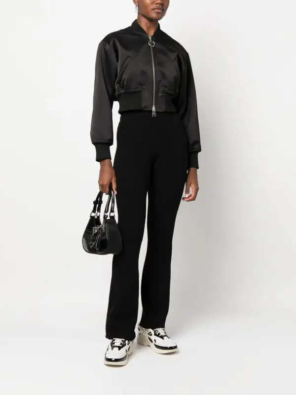 Rabanne Ribbed Wool-blend Trousers - Black