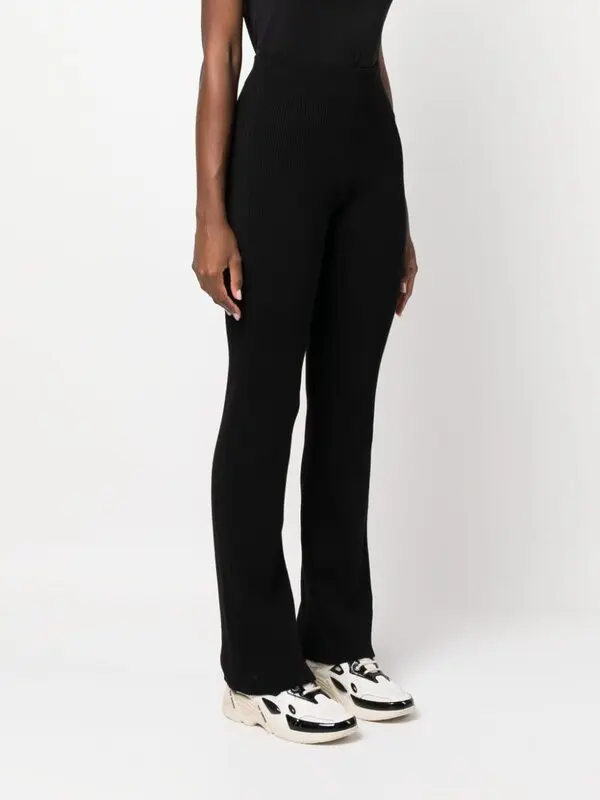 Rabanne Ribbed Wool-blend Trousers - Black