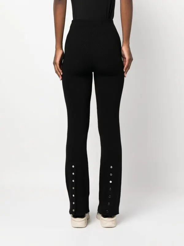Rabanne Ribbed Wool-blend Trousers - Black