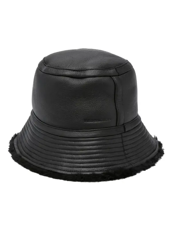YVES SALOMON Reversible Bucket Hat - Black