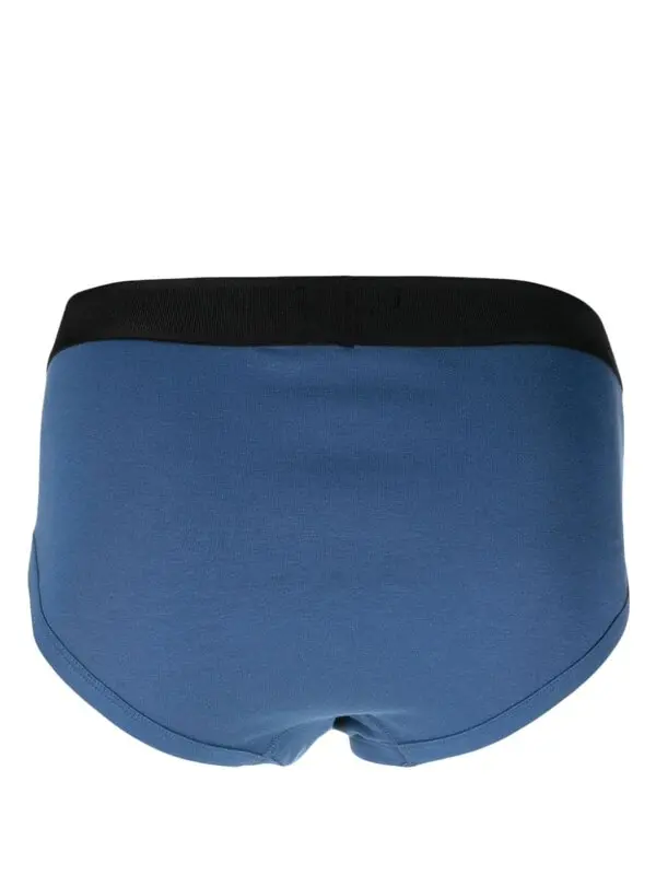 TOM FORD Logo-waist Cotton Briefs - Blue