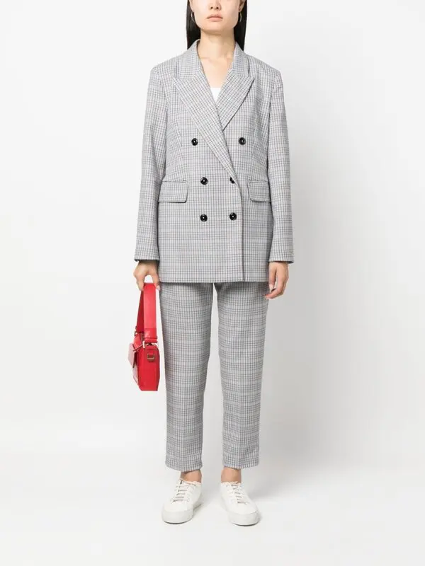 Tommy Hilfiger Checked Double-breasted Blazer - Blue