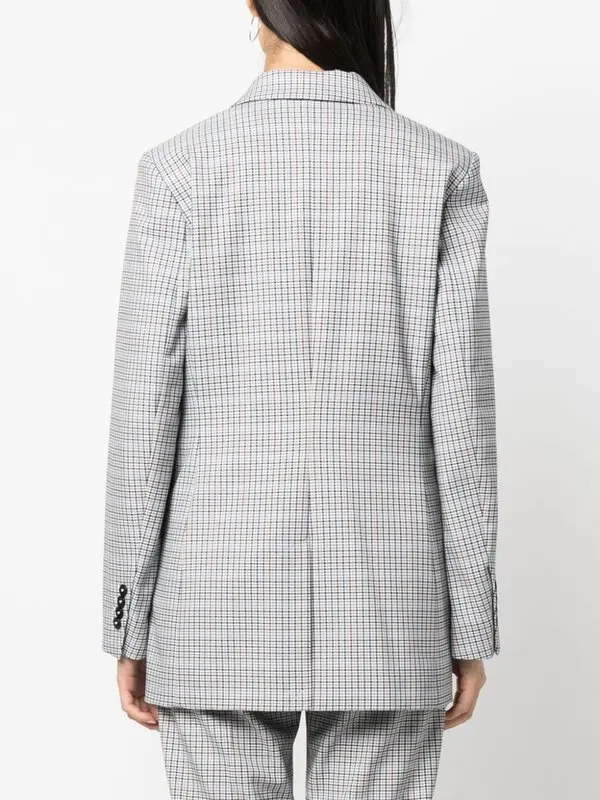 Tommy Hilfiger Checked Double-breasted Blazer - Blue