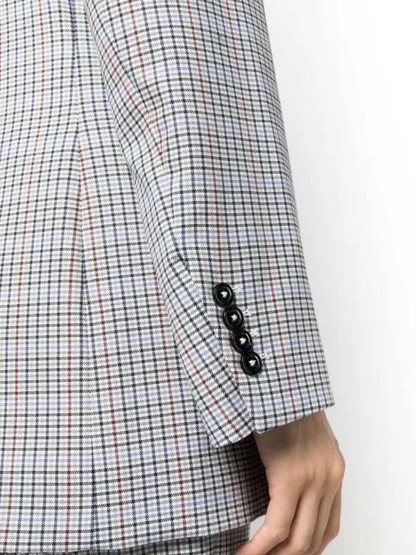 Tommy Hilfiger Checked Double-breasted Blazer - Blue