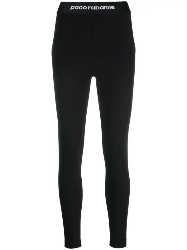 Rabanne Logo-waistband High-waisted Leggings