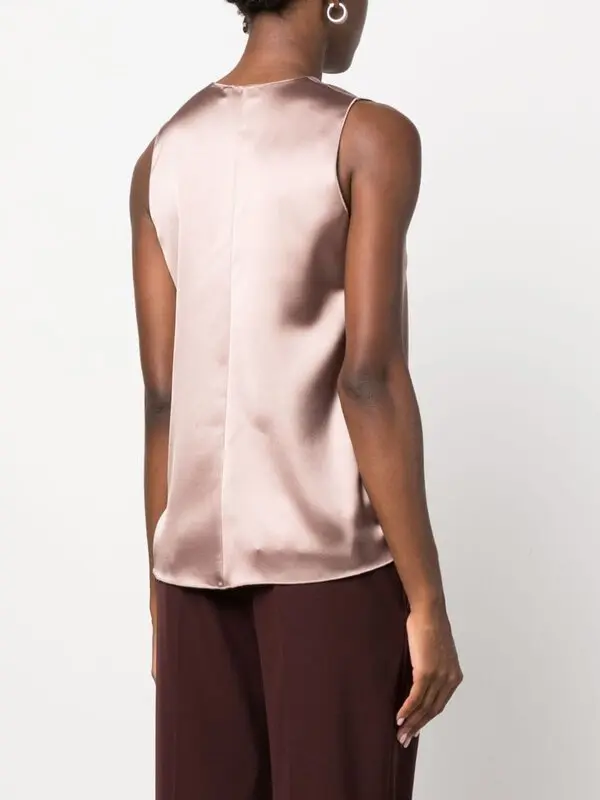 BLANCA VITA V-neck Satin Tank Top