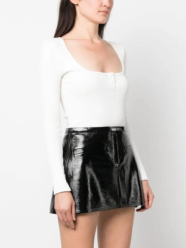 COURREGES Logo-patch Bodysuit - White