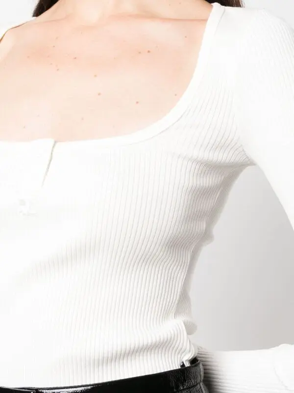 COURREGES Logo-patch Bodysuit - White