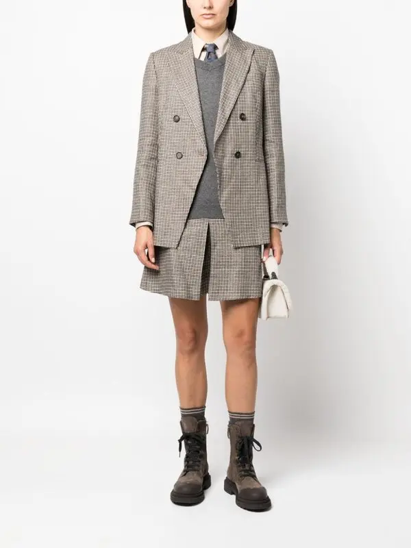 Brunello Cucinelli Cashmere Vest With Cap Sleeves - Grey