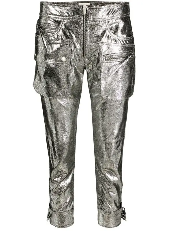 Isabel Marant Étoile Ciane Metallic Cropped Trousers
