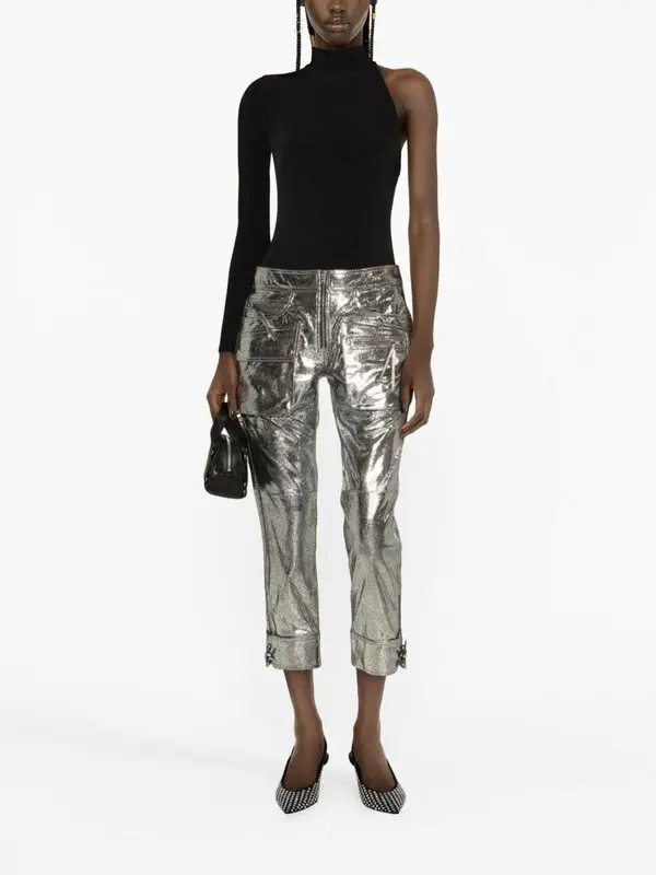 Isabel Marant Étoile Ciane Metallic Cropped Trousers