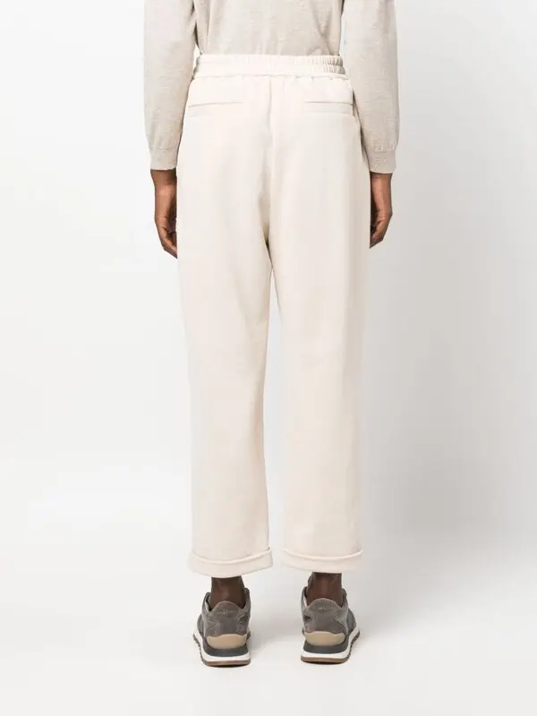 Brunello Cucinelli Pleated Drawstring Cropped Trousers