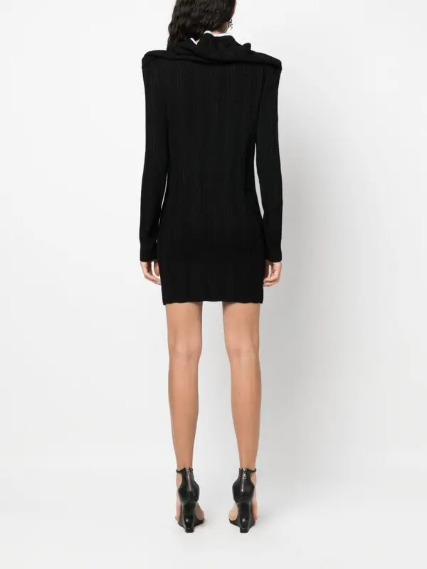 Y/project Ruffle-collar Merino Wool Minidress - Black