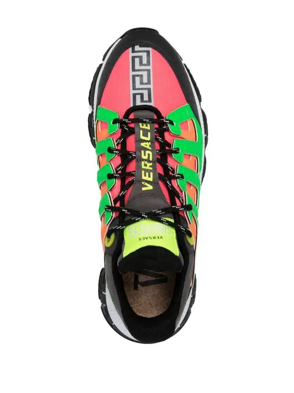 Versace Trigreca Panelled Sneakers - Grey