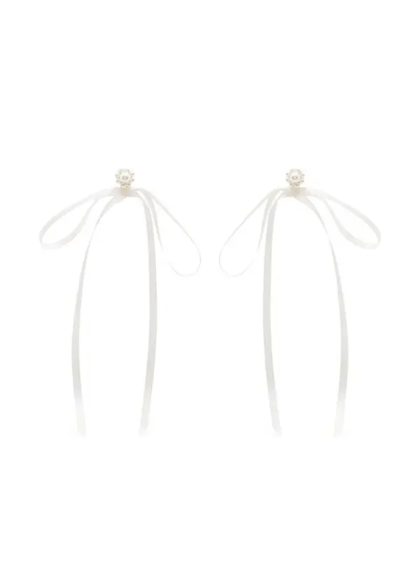 Simone Rocha Pearl-embellished Bow Earrings - White